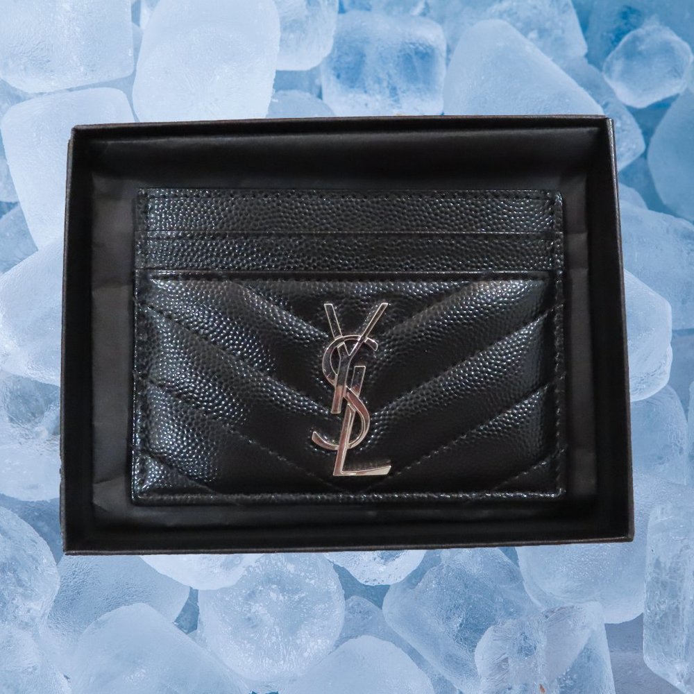 New Saint Laurent Accessories Ysl Card Holder With Si… - Gem